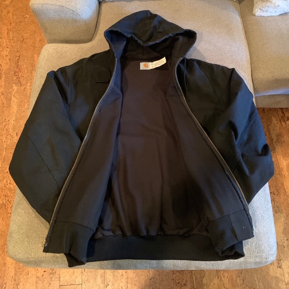 Carhartt | Jackets & Coats | Mens Carhartt Black Denim Hooded Jacket ...